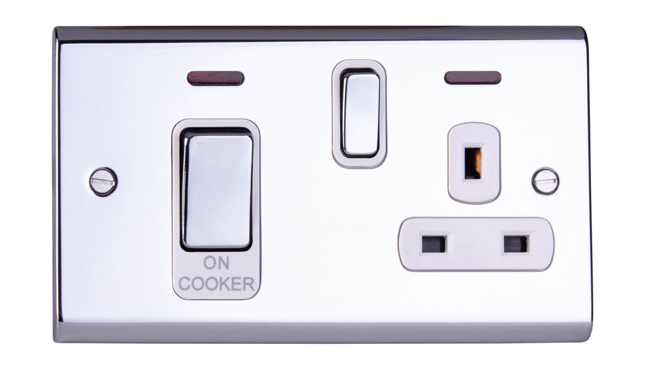 Deta SD1302PCHW Cooker Control Unit DP 13A Switched Socket & Neon 45A ...
