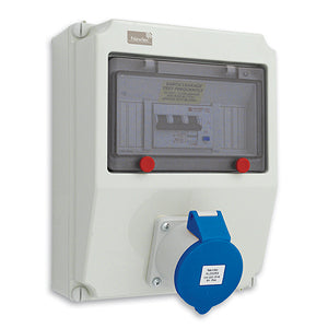 Newlec NL2363RS Industrial Power Socket RCD Surface Wall 2P+E 63A 30mA ...