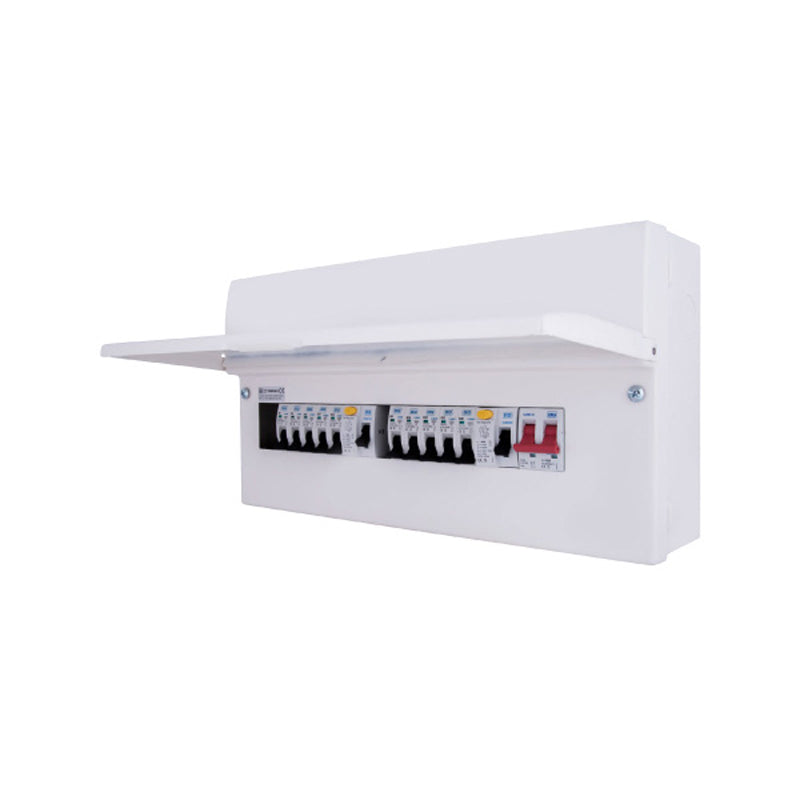 Luceco CFUDP16613 Consumer Unit Dual RCD 10 MCBs Upopen 13Way 2 x 63A — All About Electrics
