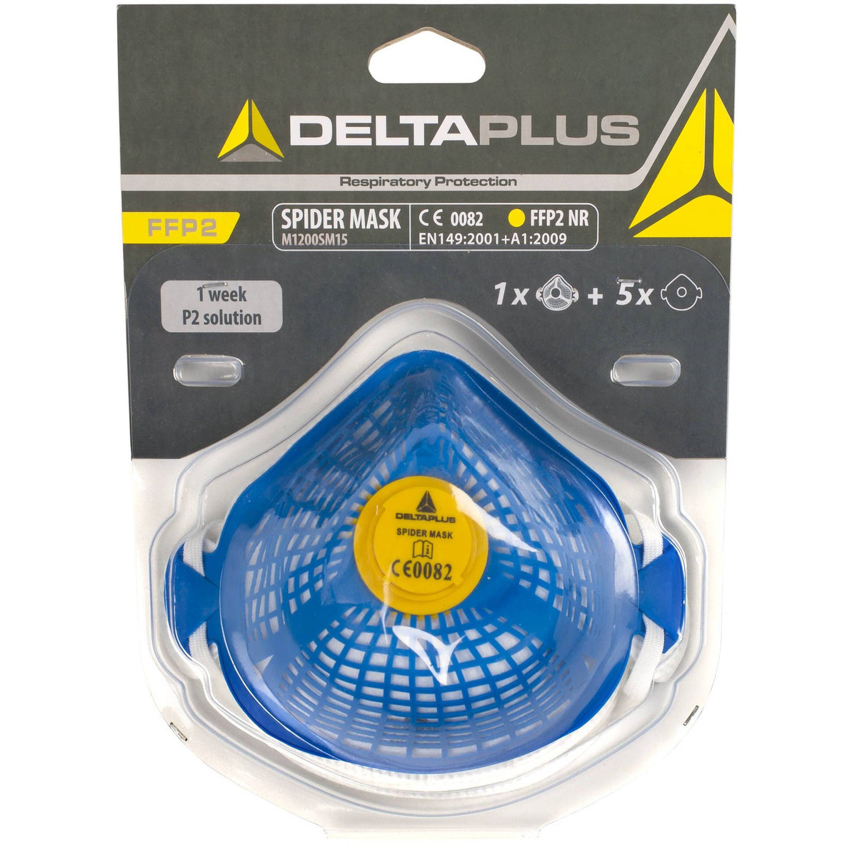 Delta Plus M1200SM15 Re-Usable Mask & 5 Refills FFP2 (1 Week Pack ...