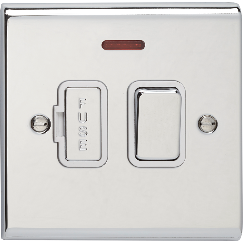 Deta SD1371CHW Connection Unit DP Switched Fused Spur Neon 13A Chrome ...