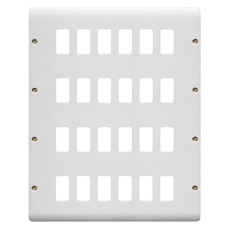Crabtree CR2570/24WH 24 Gang Metal Grid Cover Plate White Mild Steel ...
